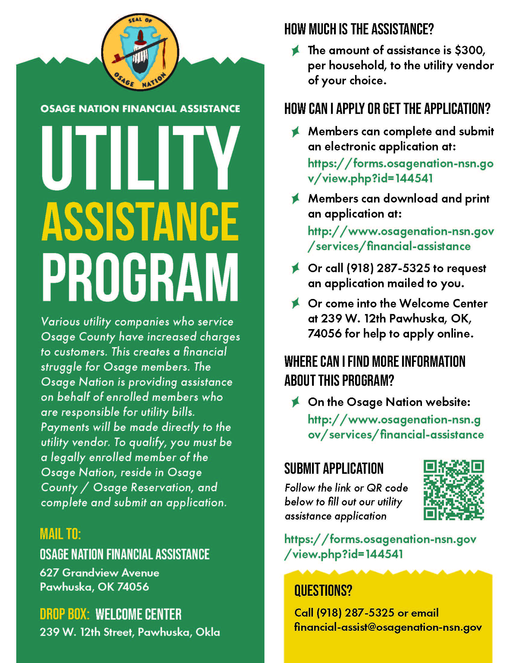 Osage Nation Financial Assistance Launches Utility Assistance Program | Osage Nation